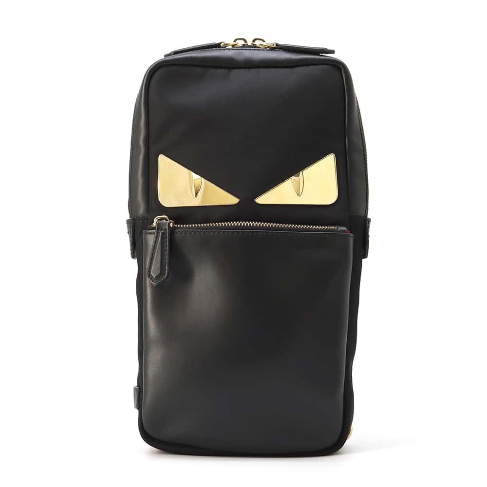 Fendi Monster Bugs Eye Nylon Body Bag Black - Gem
